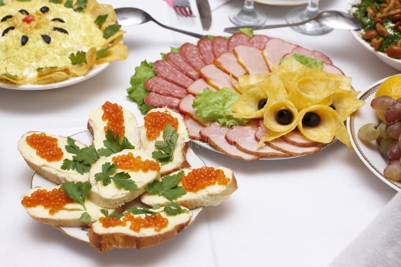 Open Sandwiches and Cold Cuts Stock Photo - Image of delicacy, food ...