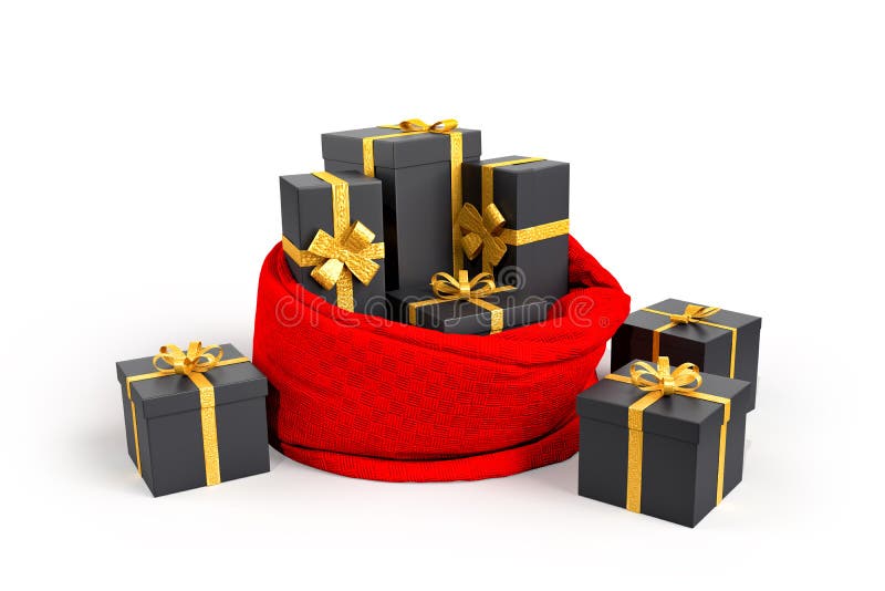 Red Open Santa Bag with Gifts. Christmas Accessory Stock Vector ...