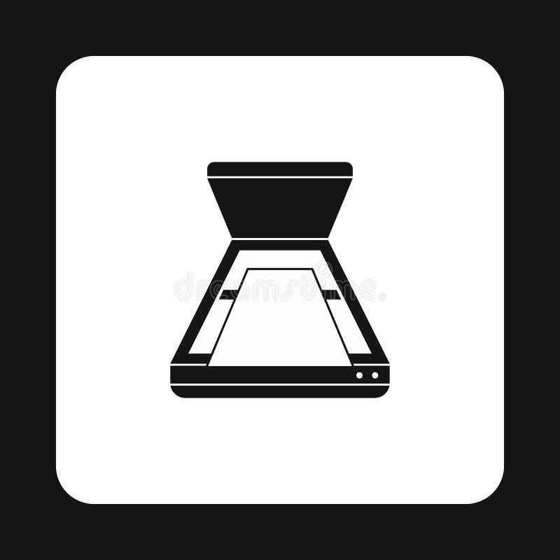 Open Scanner Icon in Simple Style Stock Illustration - Illustration of ...