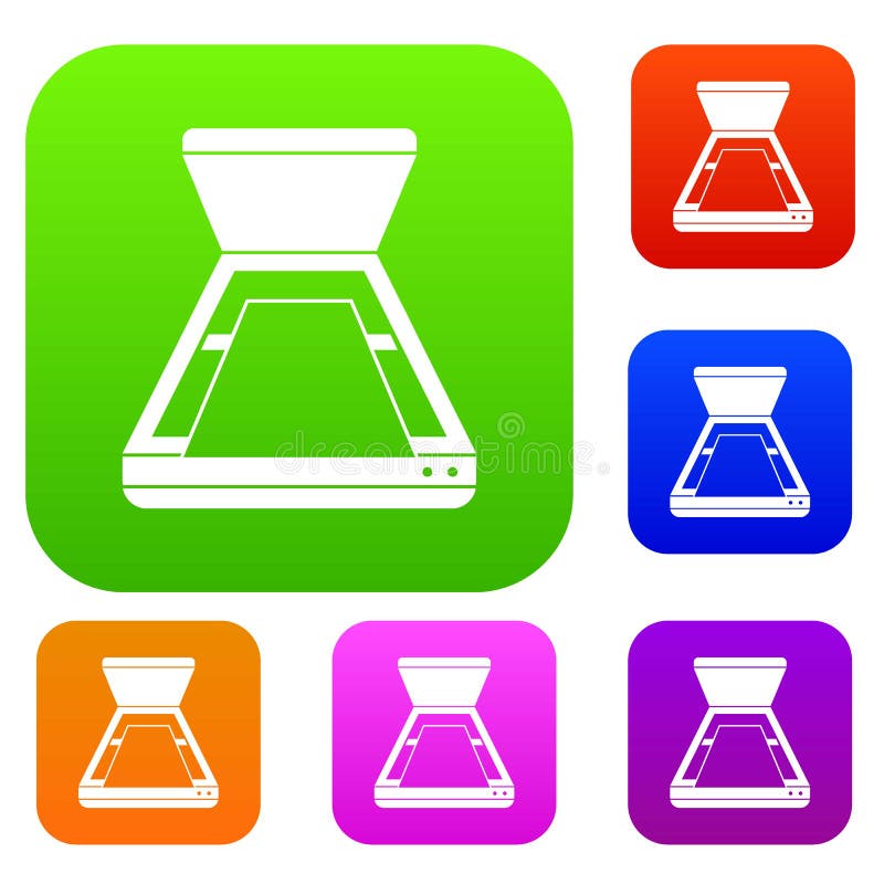Open Scanner Set Collection Stock Vector - Illustration of digital ...