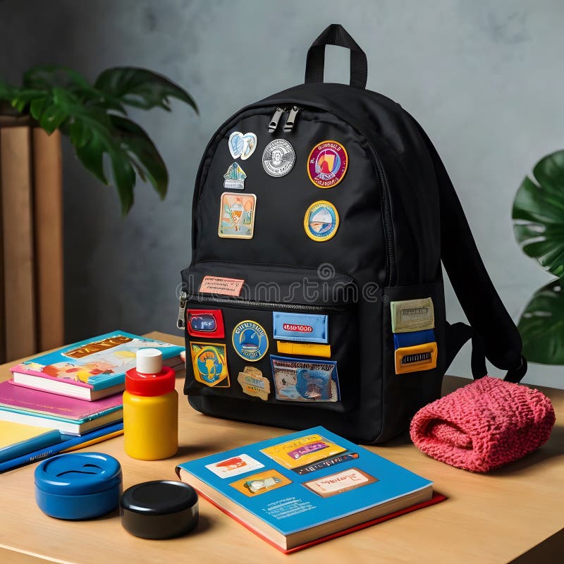 An Open School Backpack, Inside Which You Can See Textbooks, Notebooks ...