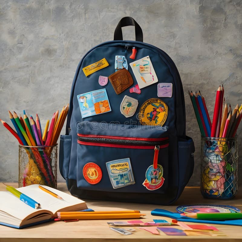 An Open School Backpack, Inside Which You Can See Textbooks, Notebooks ...