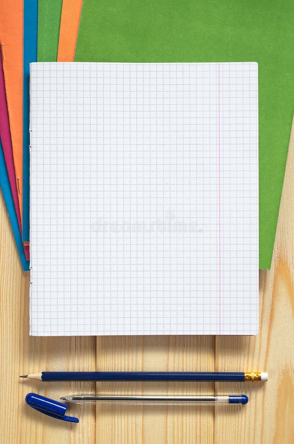 Open school notebook stock image. Image of space, empty - 98846041