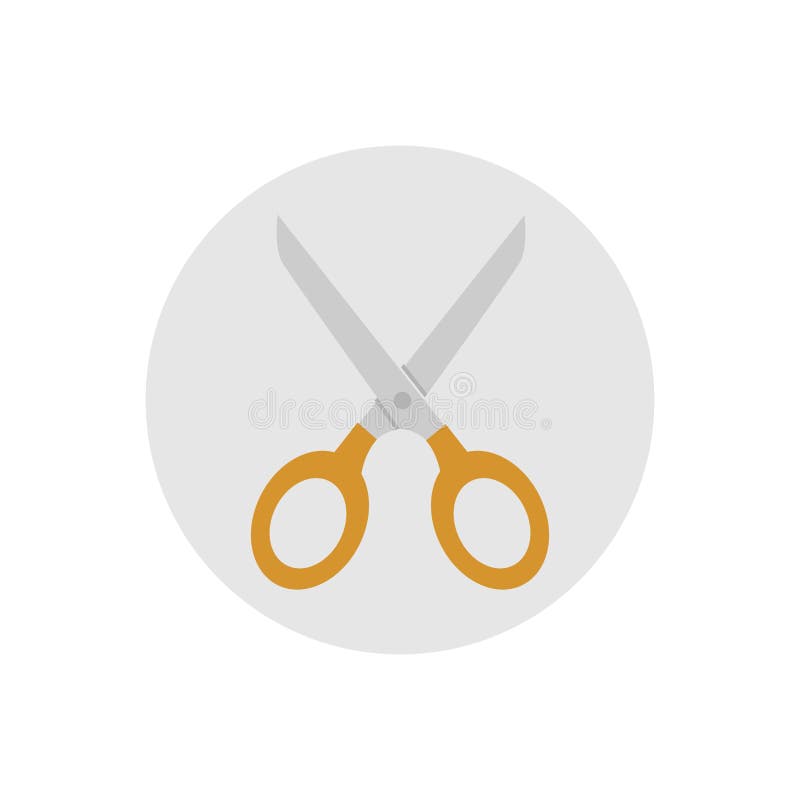 Open Scissors Icon with Orange Handle Vector Stock Vector ...