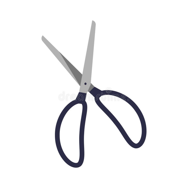 Scissors with Open Blades in Flat Vector Illustration Symbolizing ...