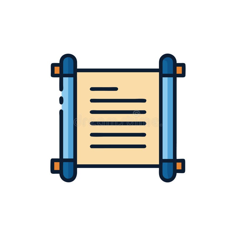 Open Scroll Icon for Educational Use Stock Illustration - Illustration ...