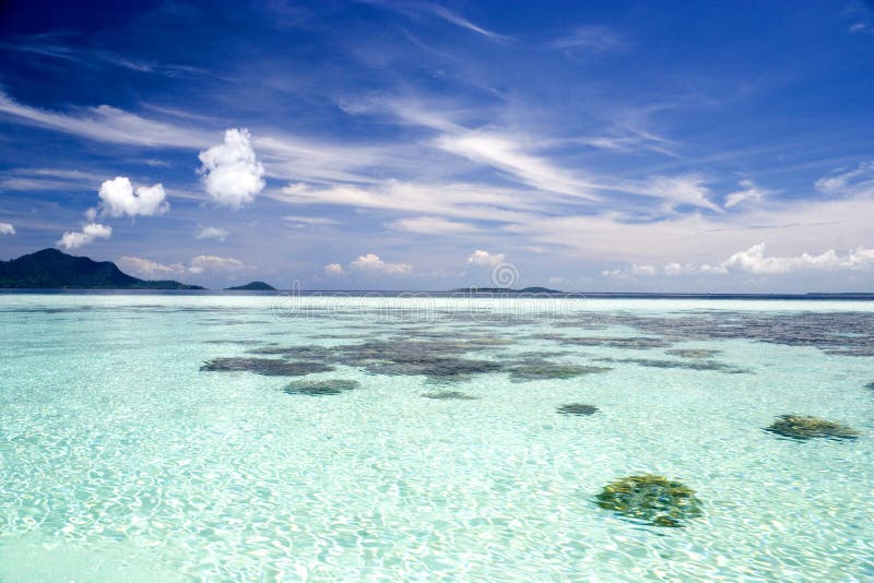 Shallow Open Sea stock photo. Image of horizon, diving - 4914304