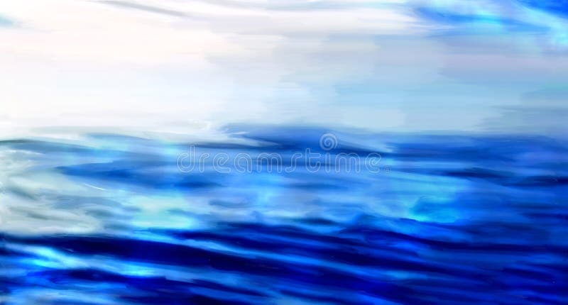 Open sea digital painting stock illustration. Illustration of surface ...