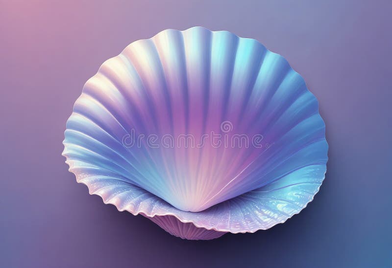 An Open Sea Shell with a Pearl Inside Stock Illustration - Illustration ...