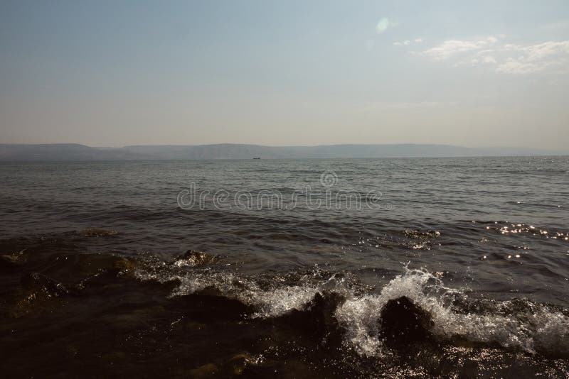 Open Sea with Waves, Galilee Israel Stock Photo - Image of breathtaking ...