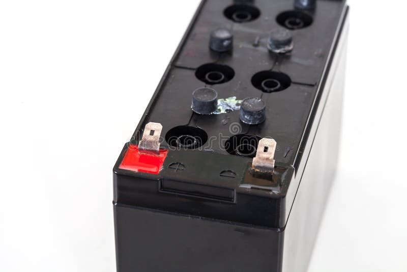 Open Sealed Battery Isolated on White Background Stock Image - Image of ...