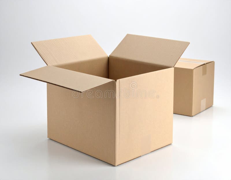 Open and Sealed Cardboard Boxes for Shipping Display Stock Photo ...