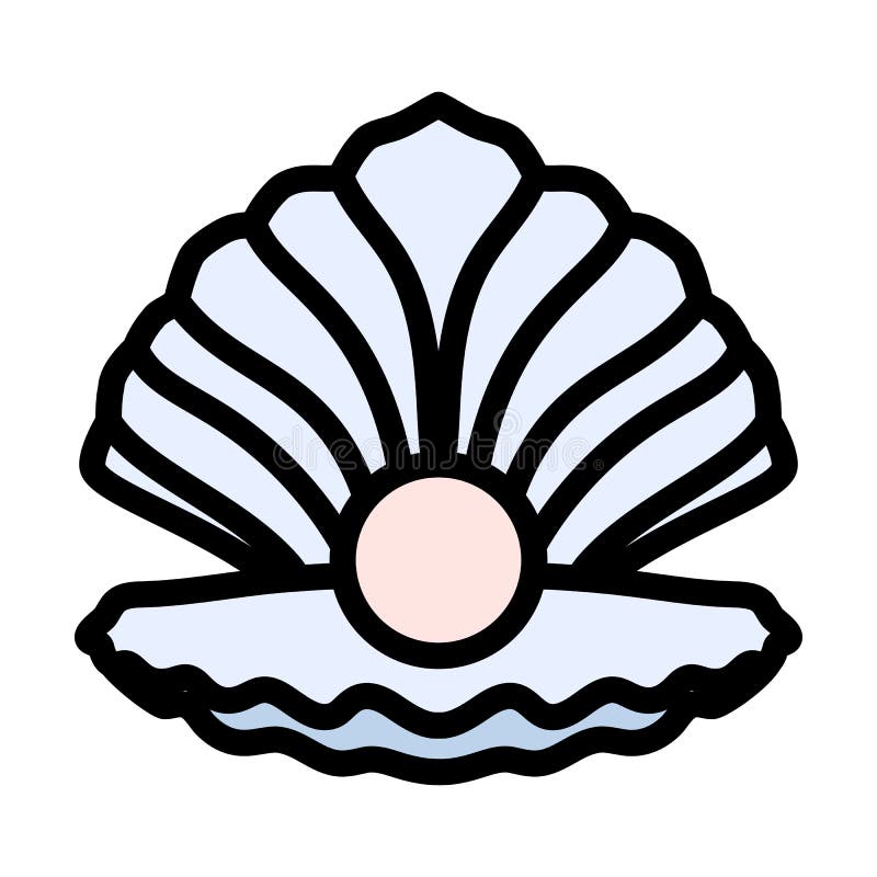 Open Seashell Icon stock vector. Illustration of drawing - 238254201