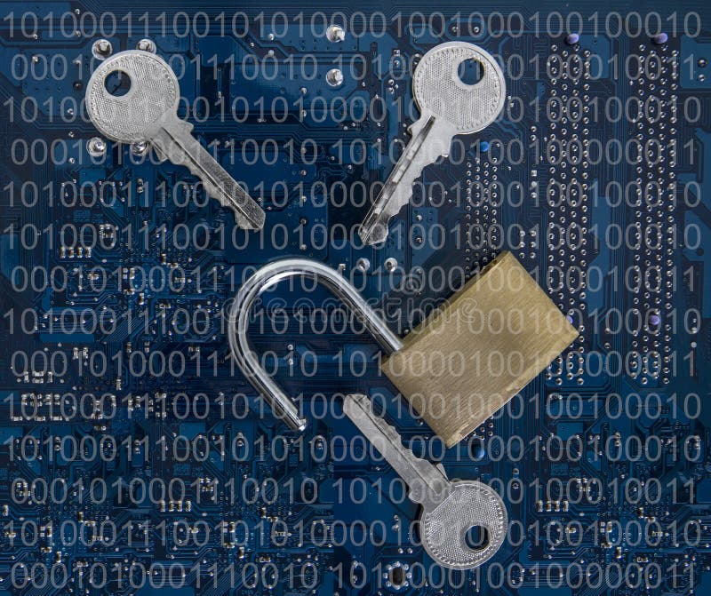 Open Security Lock on Computer Stock Photo - Image of antivirus ...