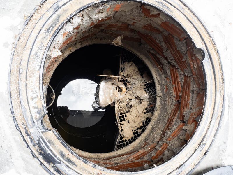 Open Septic Tank Unsecured,Construction Bricks,Water Black,Sand Mortar ...