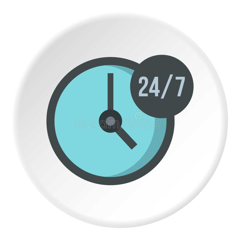 Open or Served Around the Clock Icon Circle Stock Vector - Illustration ...