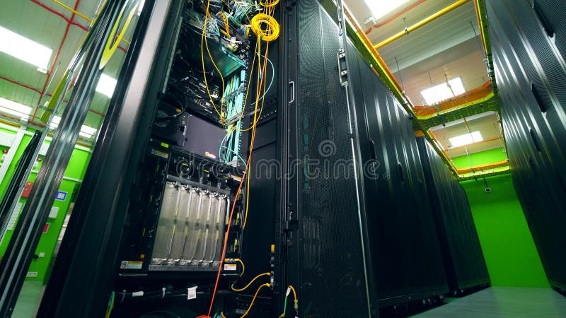Open Server Unit Located in the Datacenter Stock Video - Video of ...