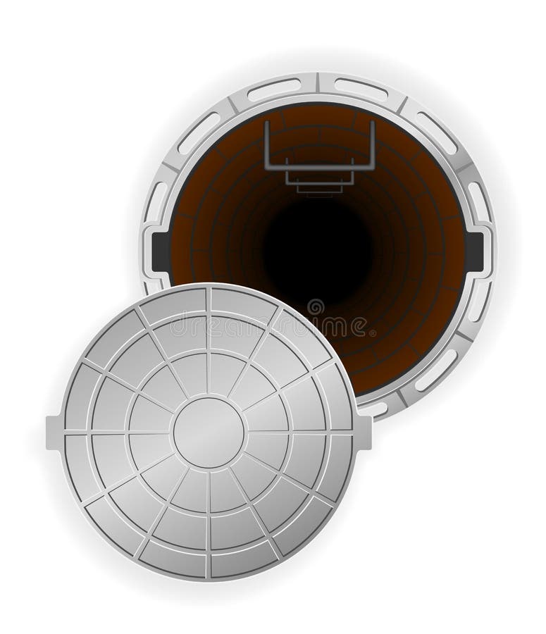Open Sewer Pit with a Hatch Vector Illustration Stock Illustration ...