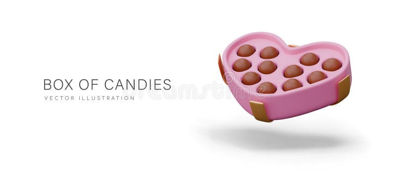 Open Shaped Box with Round Chocolates. Pink Packaging for Classic ...