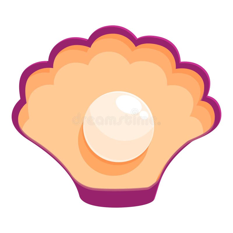 Open Shell Holding a Big Shiny White Pearl Stock Vector - Illustration ...