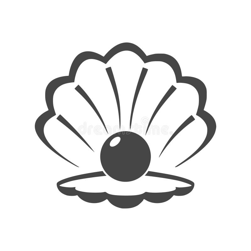 Open Shell Met Een Parelpictogram Vector Illustratie - Illustration of ...