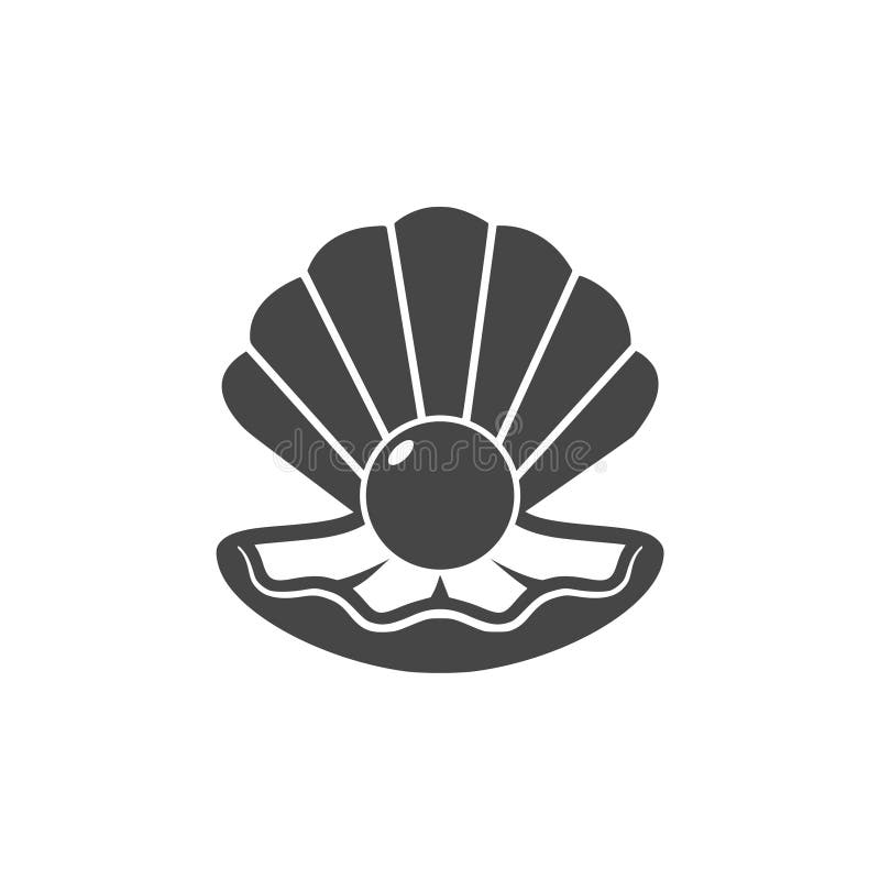 Open Shell with a Pearl Icon Stock Vector - Illustration of bijouterie ...