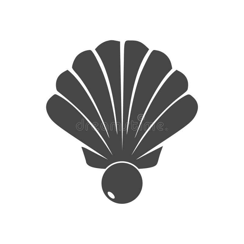 Open Shell with a Pearl Icon Stock Vector - Illustration of bijouterie ...