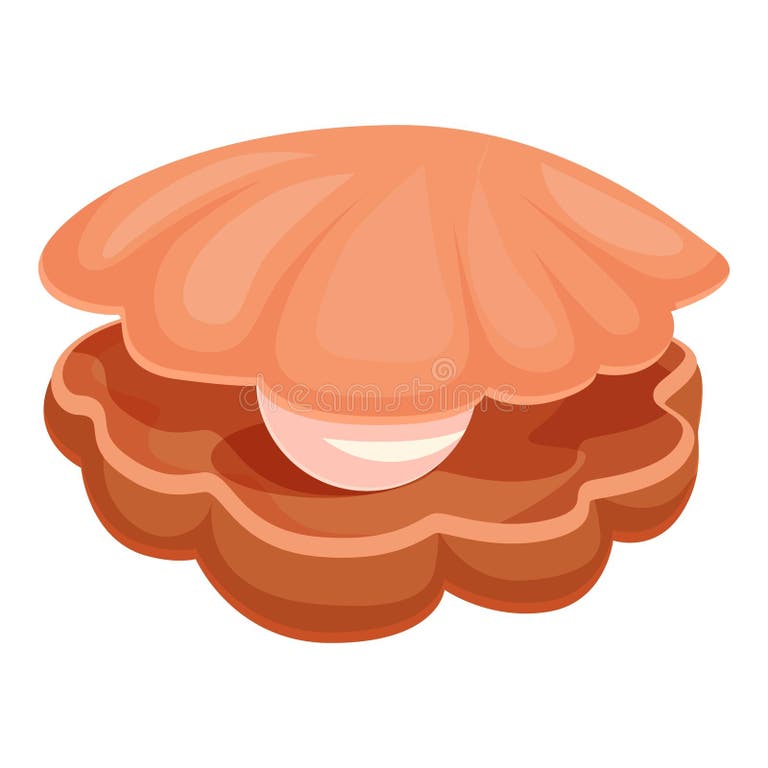 Open Shell with Shiny Pearl is Growing Inside Stock Vector ...