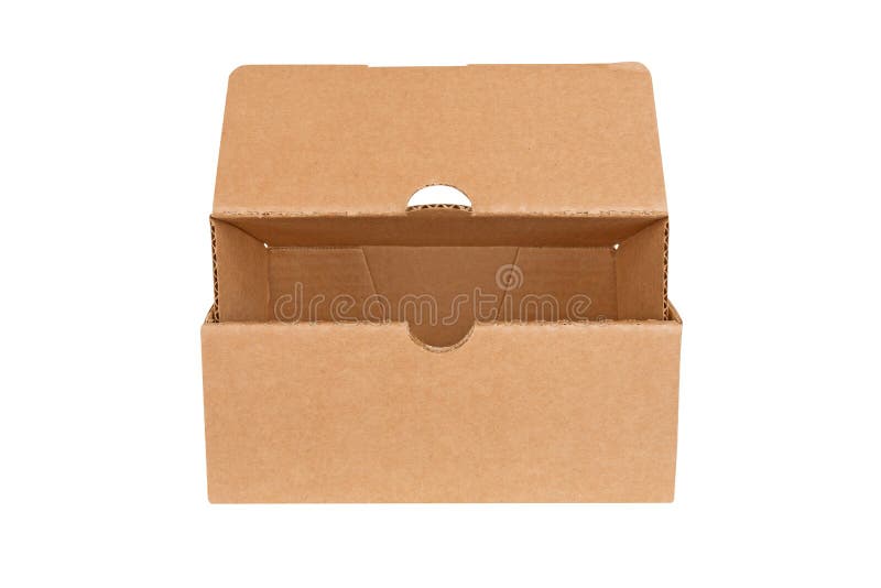 Open Shipping Cardboard Box Isolated Stock Photo - Image of blank ...
