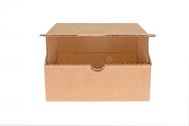 Open Shipping Cardboard Box Isolated Stock Image - Image of packer ...
