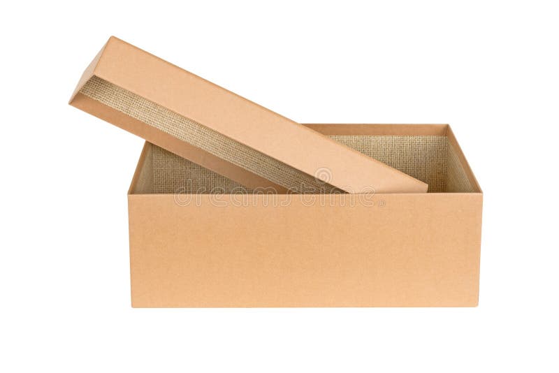 Open Shipping Cardboard Box Isolated Stock Photo - Image of shoes, send ...