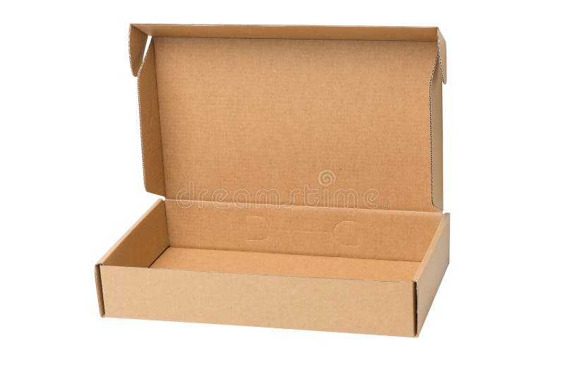 Open Shipping Cardboard Box Isolated Stock Photo - Image of blank, send ...