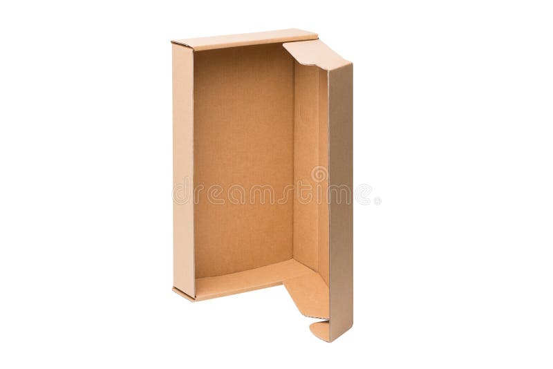 Open Shipping Cardboard Box Isolated Stock Photo - Image of carton ...