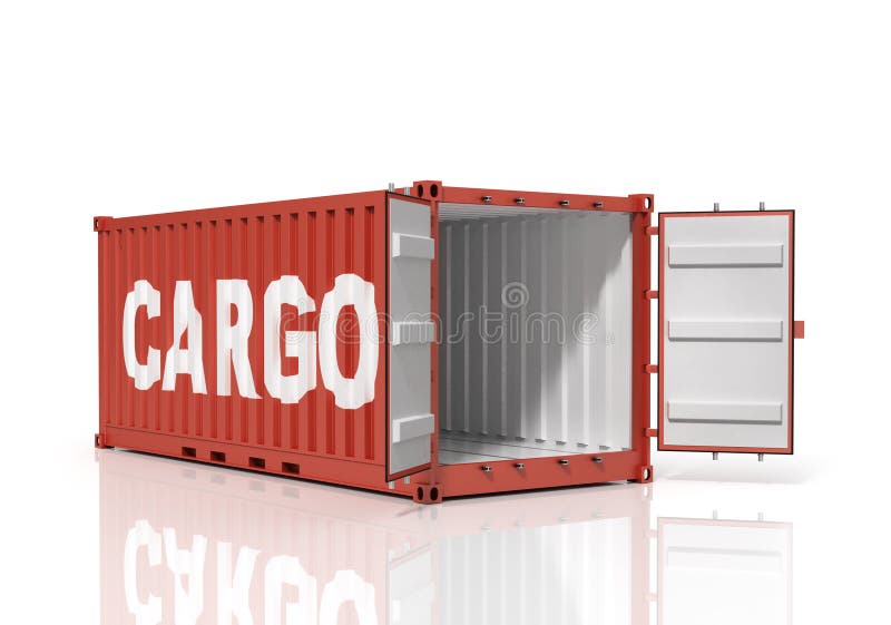 Open Shipping Container Isolated Stock Illustration - Illustration of ...