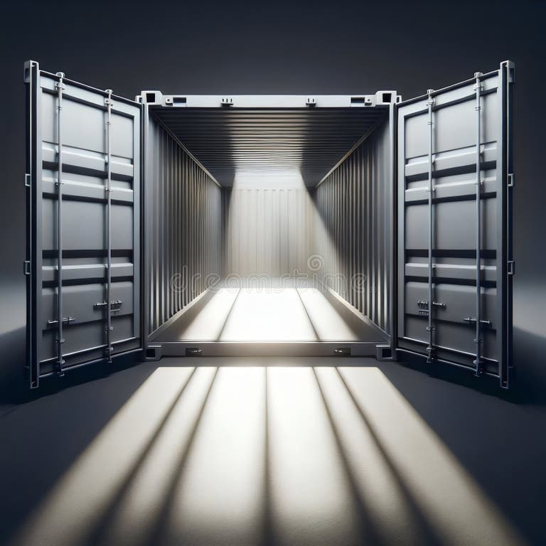 An Open Shipping Container, Illuminated from within, Symbolizes ...