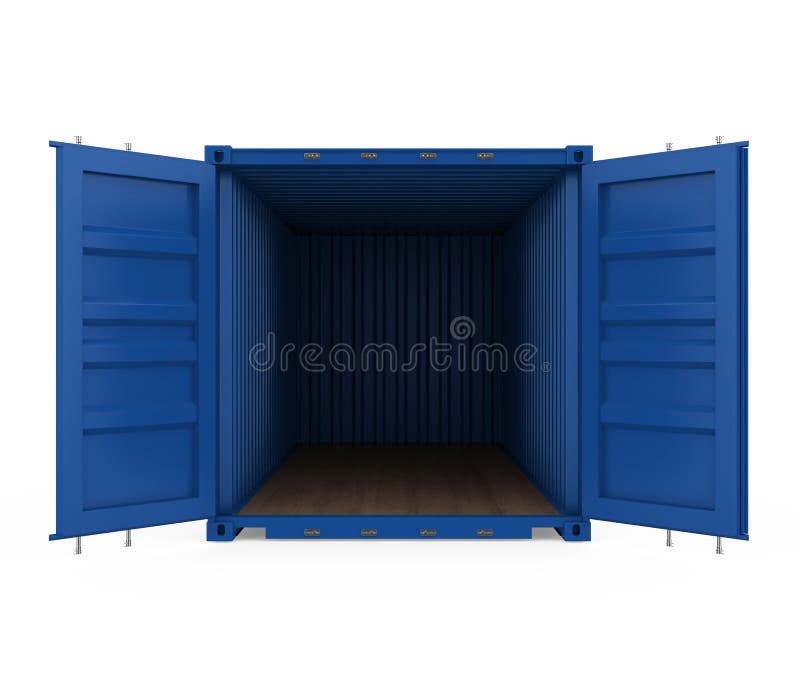 Open Shipping Container Isolated Stock Illustration - Illustration of ...