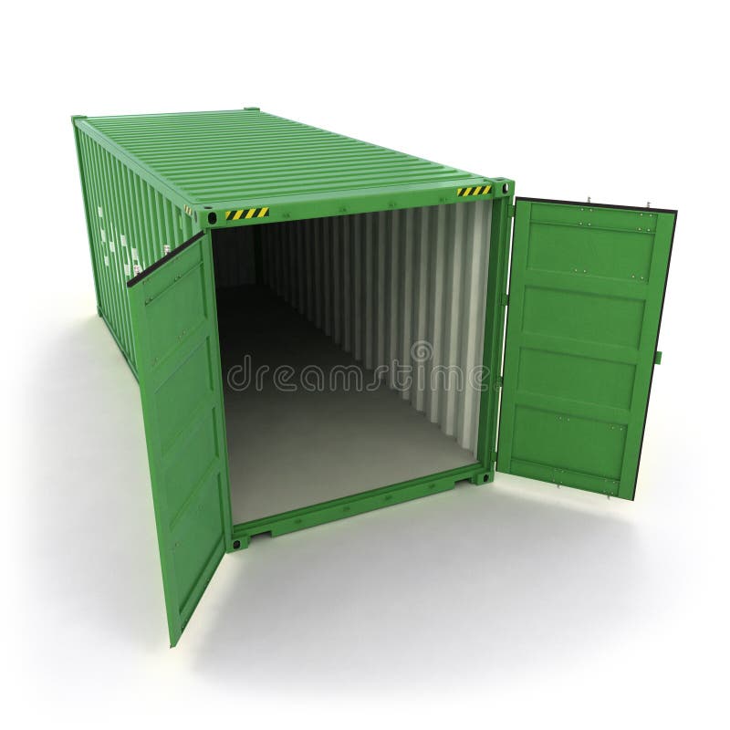 Open Shipping Container stock illustration. Illustration of loading ...