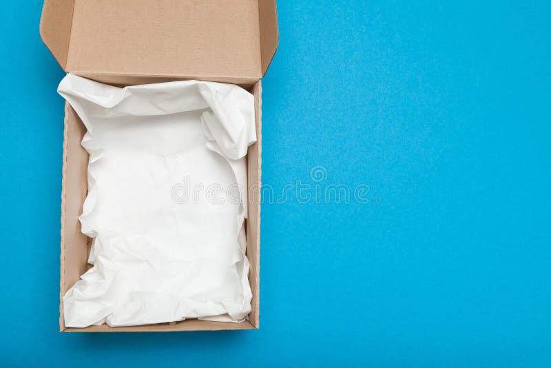 Open Shipping Delivery Box in Hands, Catron Package Stock Photo - Image ...