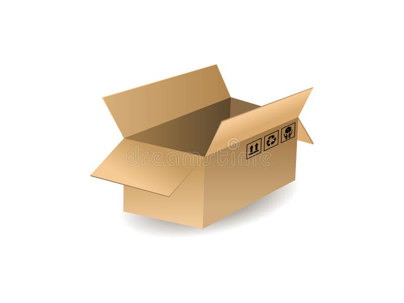 Open Shipping Packaging Box. Cardboard Box Vector Stock Vector ...