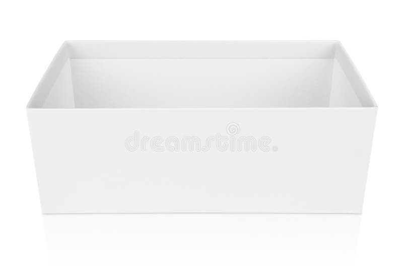 Open Shoe Box Isolated on White Stock Image - Image of present, paper ...