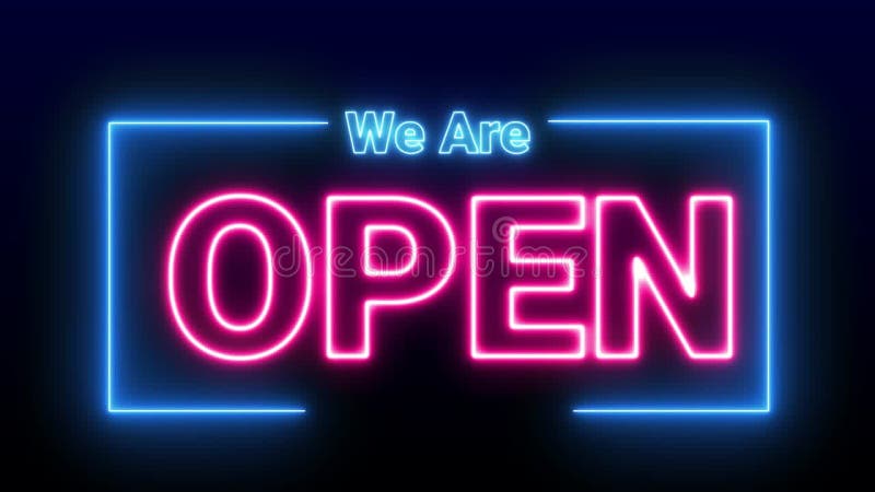 We are Open Shop Animation Open Background Stock Footage - Video of ...