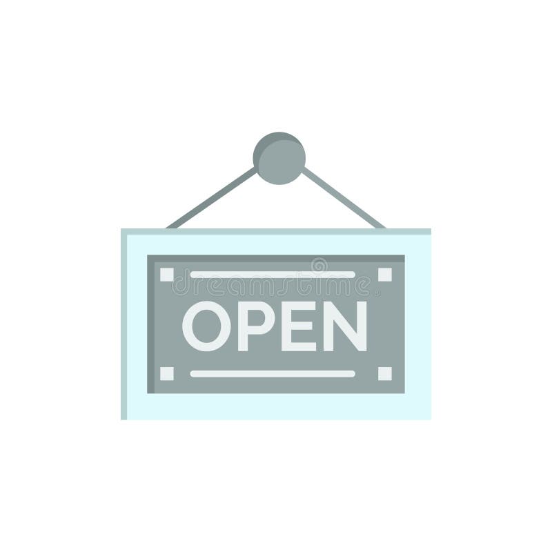 Open, Shop, Board Flat Color Icon. Vector Icon Banner Template Stock ...