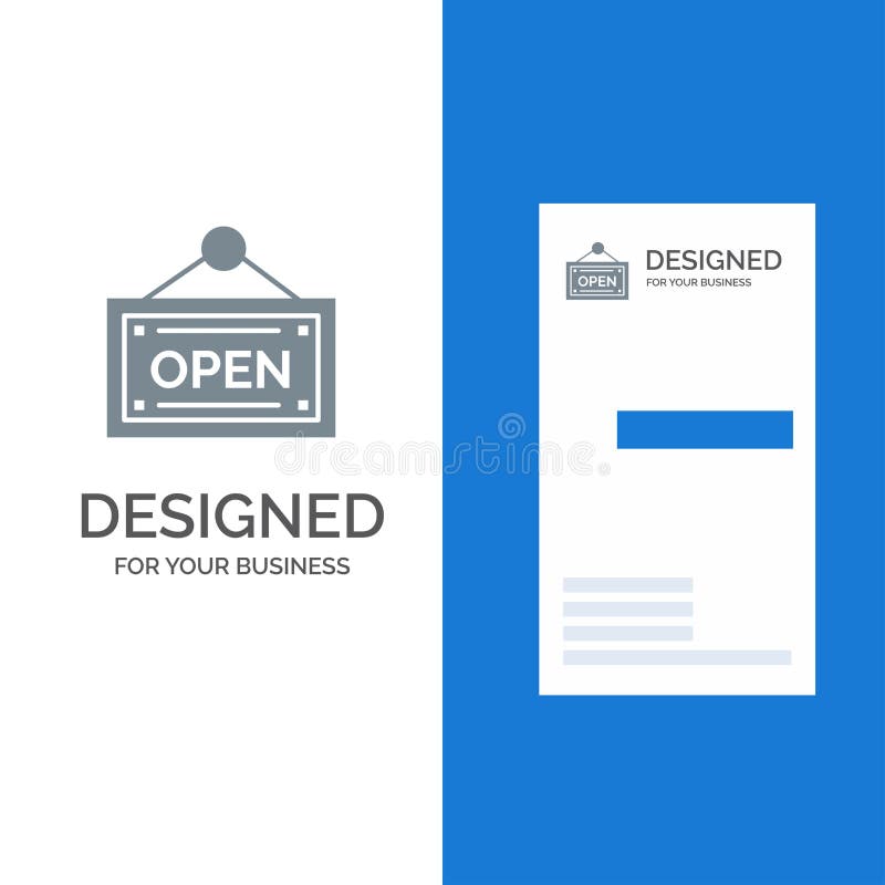 Open, Shop, Board Grey Logo Design and Business Card Template Stock ...