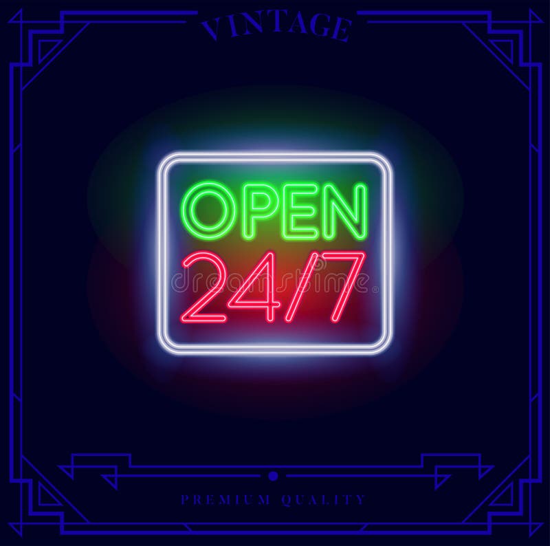 24 Neon Sign Stock Illustrations – 1,923 24 Neon Sign Stock ...