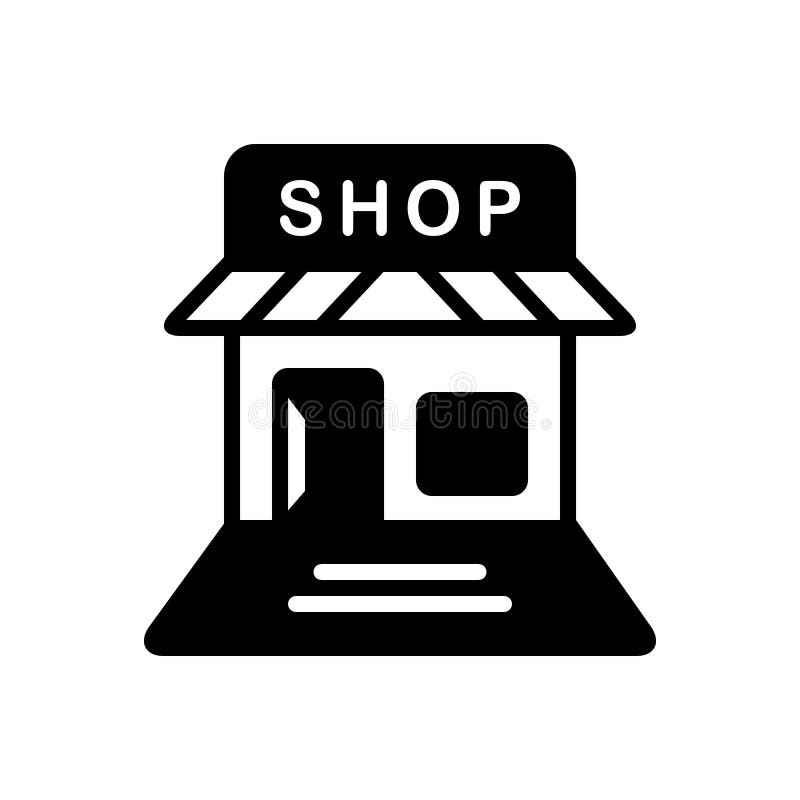 Black Solid Icon for Open Shop, Store and Retail Stock Vector ...