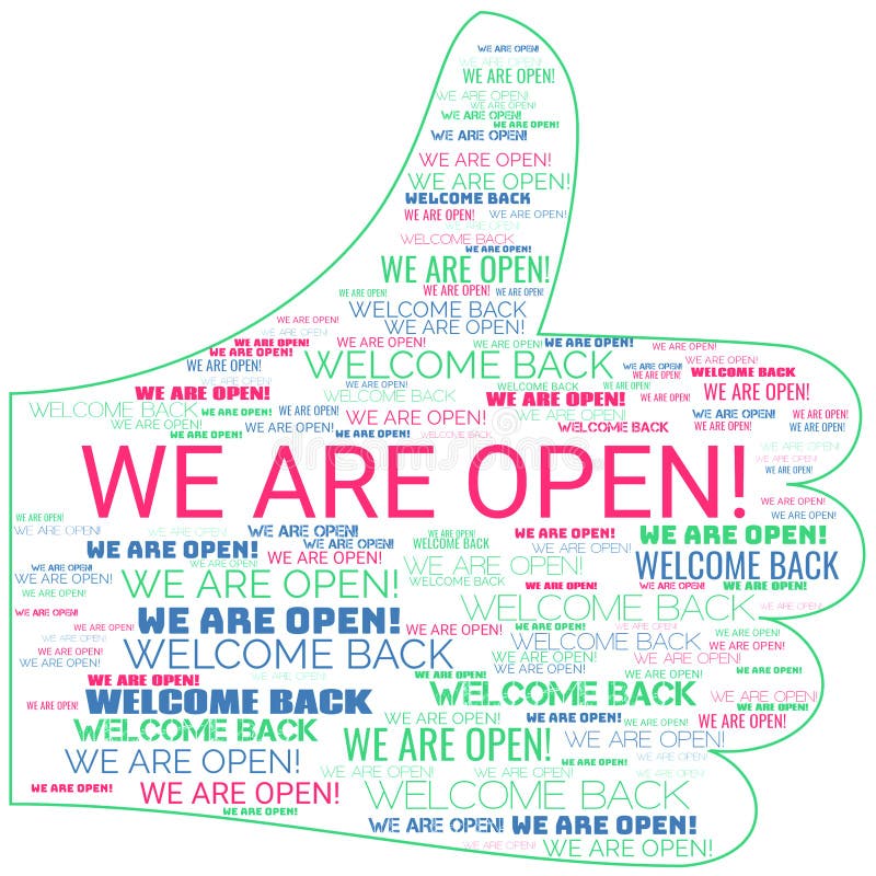 We are Open Shop Sign in Words. Unique Stock Illustration ...