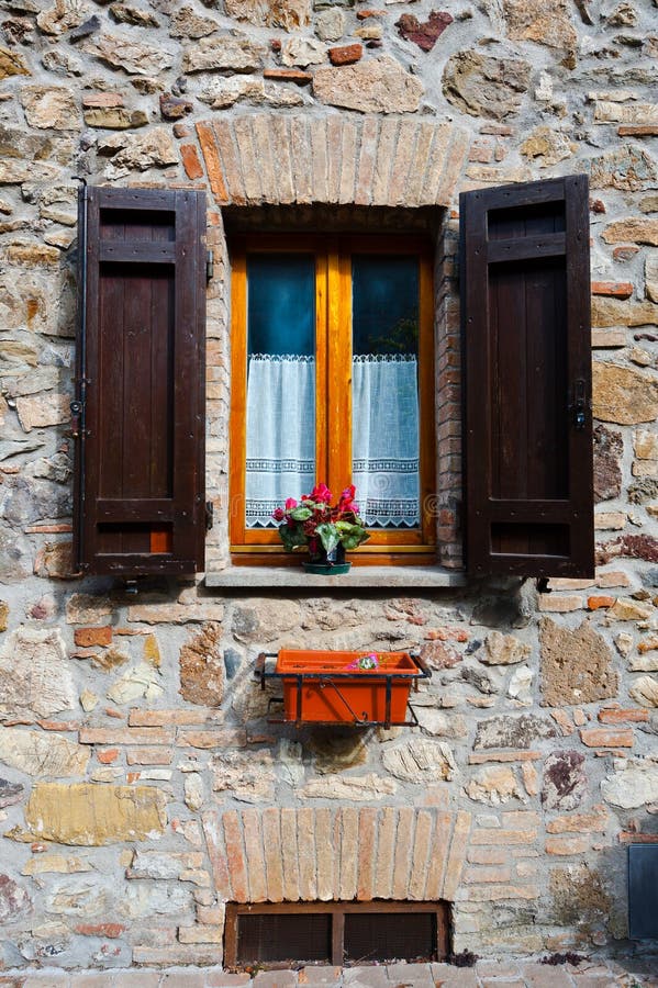 Open Shutters stock image. Image of europe, geranium - 28484067