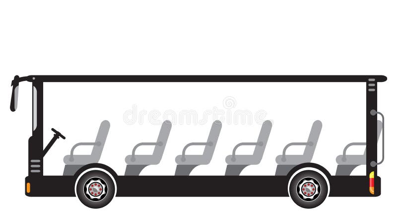 Open side Shuttle Mini bus stock illustration. Illustration of mini ...