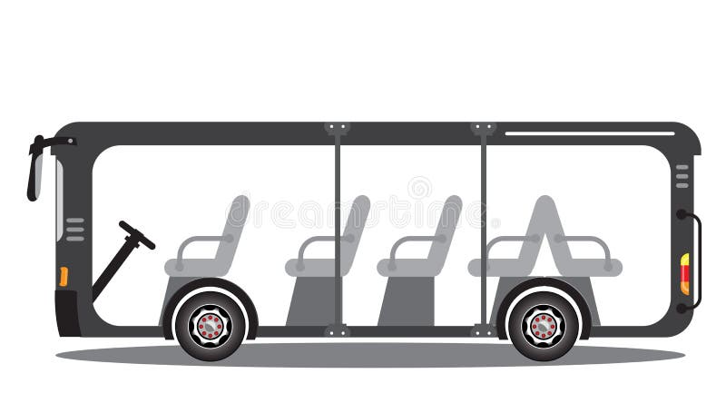 Open side Shuttle Mini bus stock illustration. Illustration of open ...