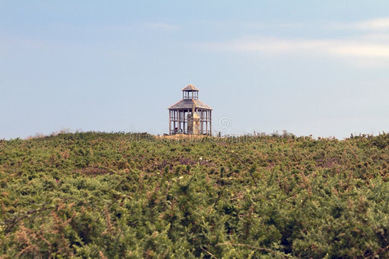 Open-sided Hut in a Field with Dense Greenery Under the Thin Clouds ...